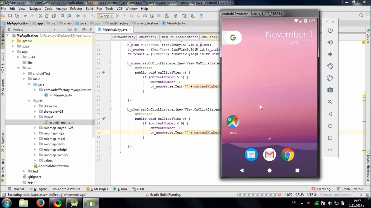 Develop simple Multiplication Table app in Android Studio
