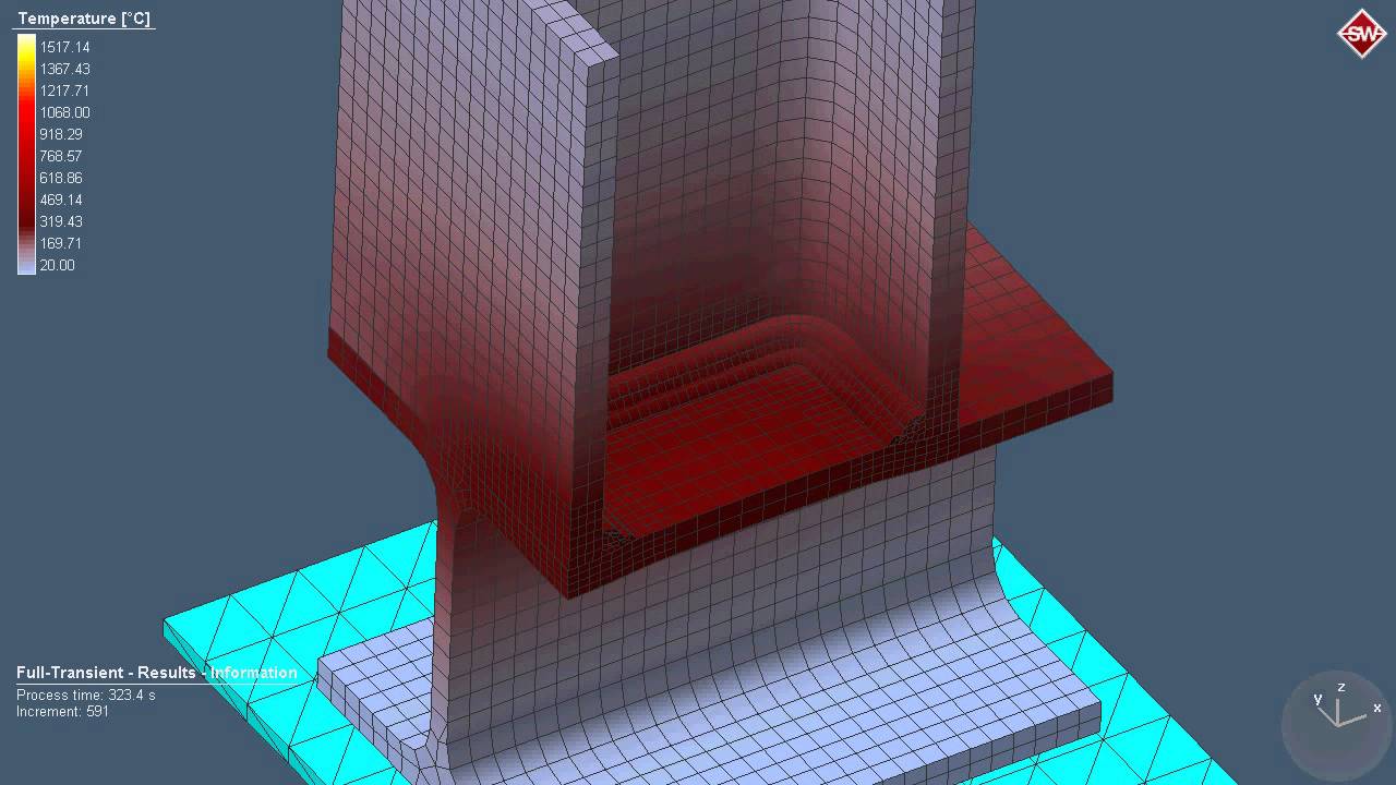 Welding simulation - Multipass welding - Temperature analysis