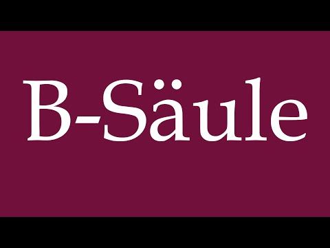 How to Pronounce ''B-Säule'' (B-pillar) Correctly in German