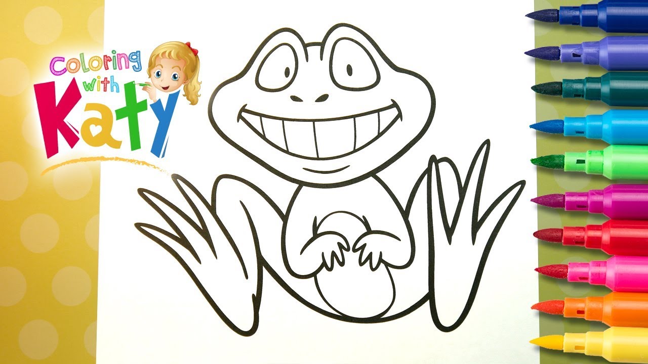 Coloring a CUTE FROG | Coloring Page | Coloring with Katy (UHD)