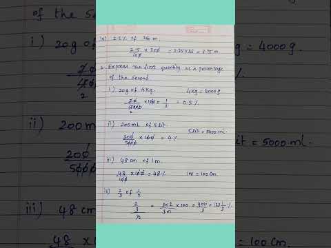 EXPRESS THE FIRST QUANTITY AS A PERCENTAGE OF SECOND