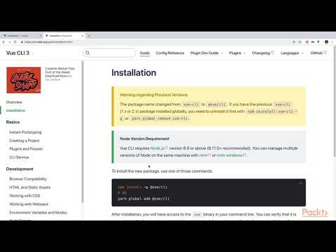 Learn Full Stack Web Development with Vue js Node js Install Vue CLI Create New Project|packtpub ...