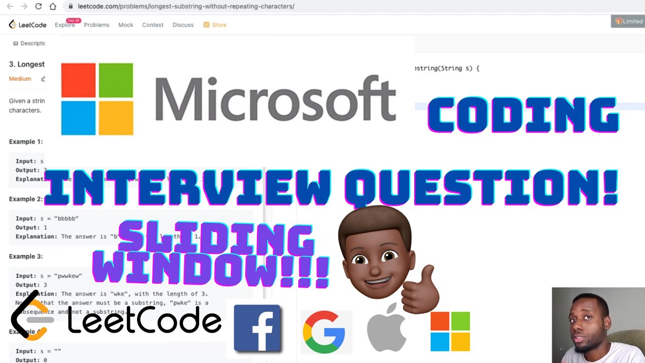 MICROSOFT Coding Interview Question - Longest Substring Without Repeating Characters | LeetCode