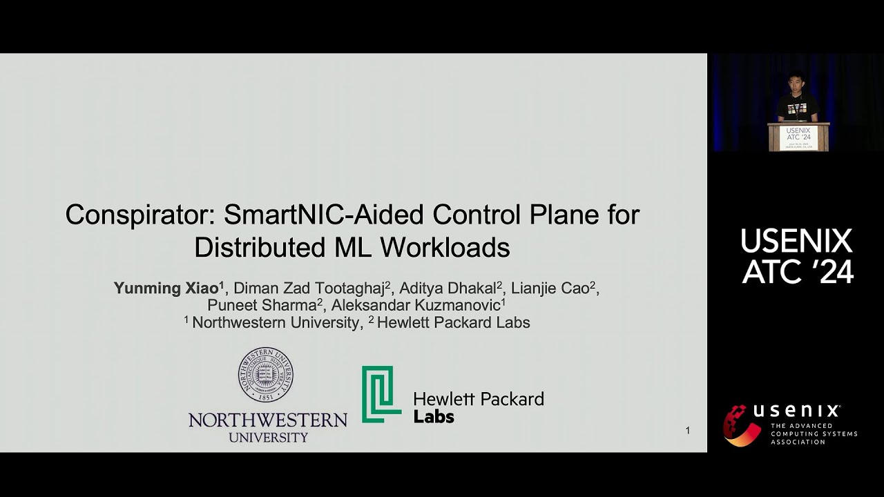 USENIX ATC '24 - Conspirator: SmartNIC-Aided Control Plane for Distributed ML Workloads