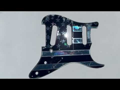 American Flag Pickguard & Tremolo Cover in Gun Metal Gray | Reverb