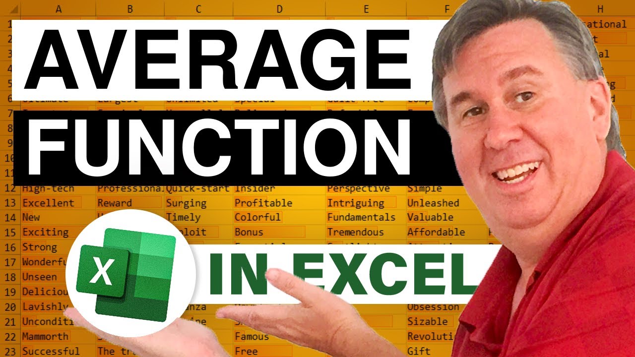Learn Excel 2010 -- "Most Popular Excel Functions #6 =AVERAGE": Podcast #1556 | MrExcel Message ...