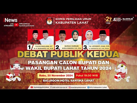 🔴LIVE - Debat Publik Kedua Cabup dan Cawabup Kabupaten Lahat 2024 | Rabu, 20 November 2024