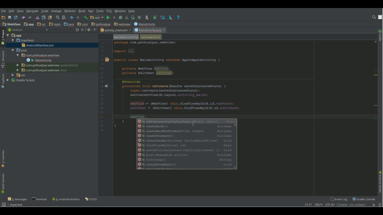 Android WebView example