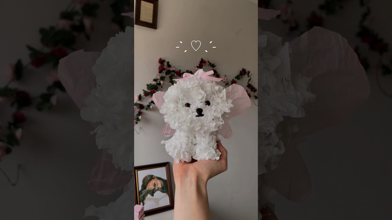 Diy flower puppy gift 🐶🐾 #diy