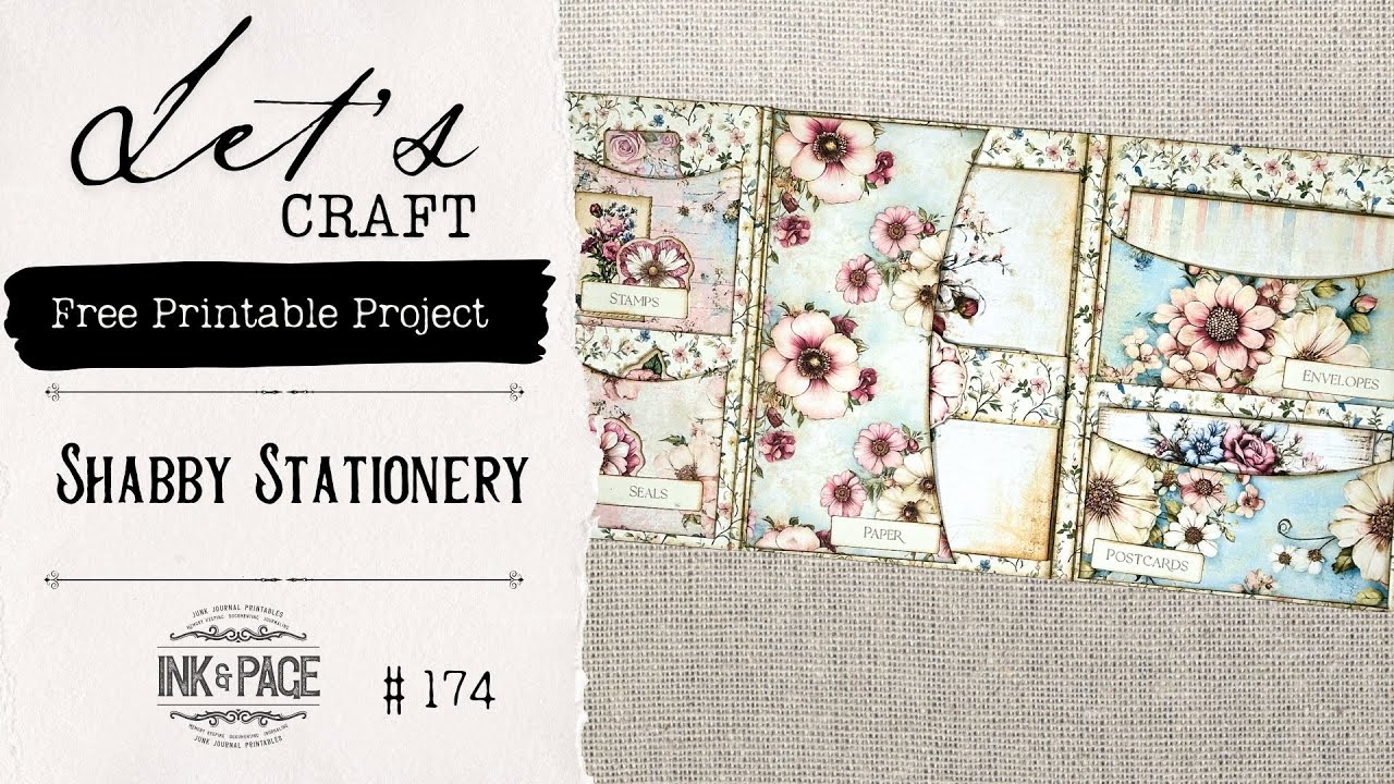 Shabby Stationery Free Ephemera Tutorial |  #174 Ink and Page Journals | Printable Paper Craft