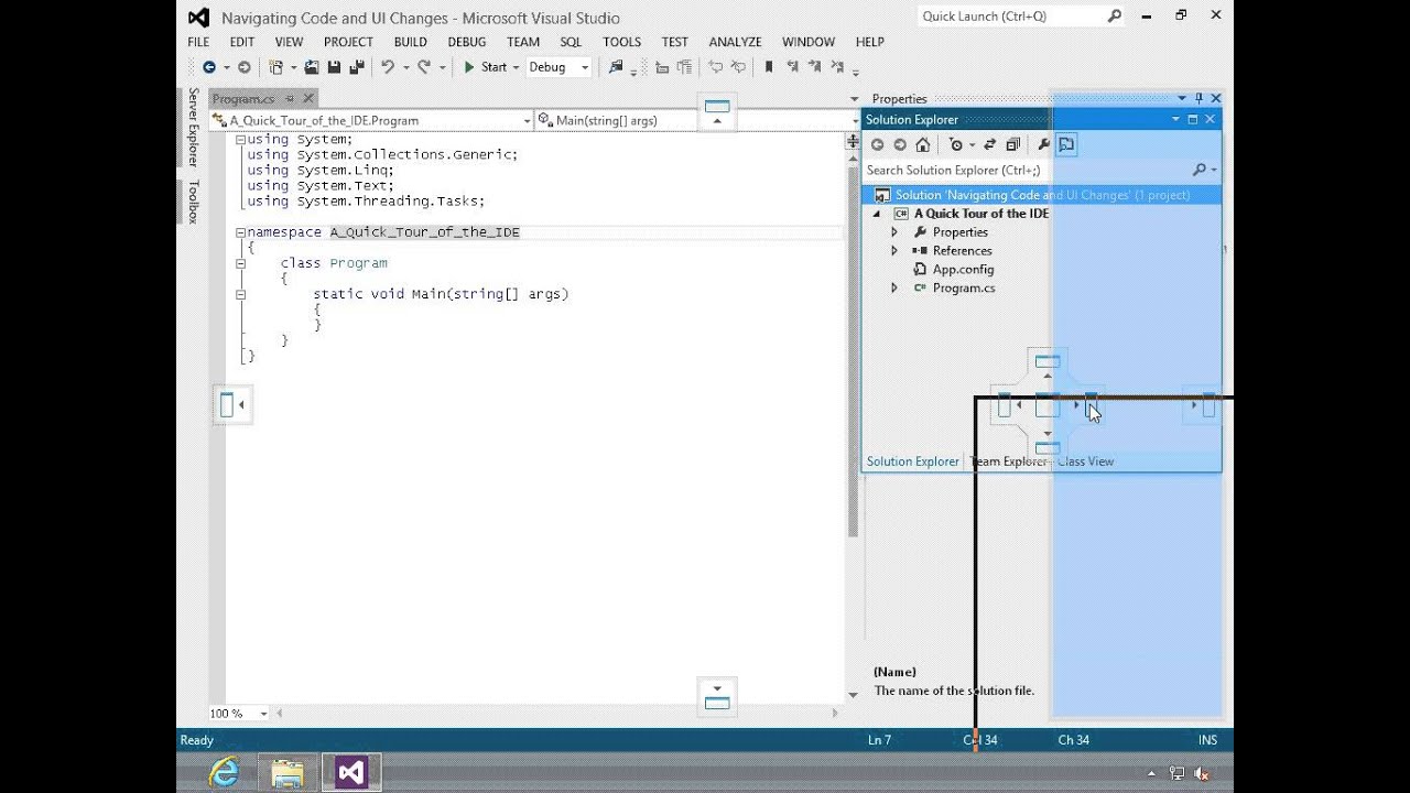 Learning to Program Using Visual C# 2012: Visual Studio 2012 IDE Tutorial