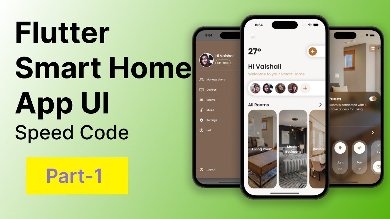 Flutter Smart Home App UI Part 1 | Speed Code | #strengthcode #flutter #app