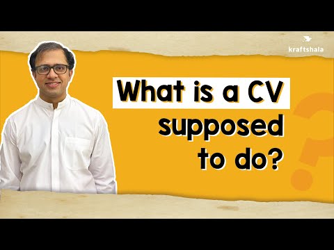 What is a CV supposed to do?