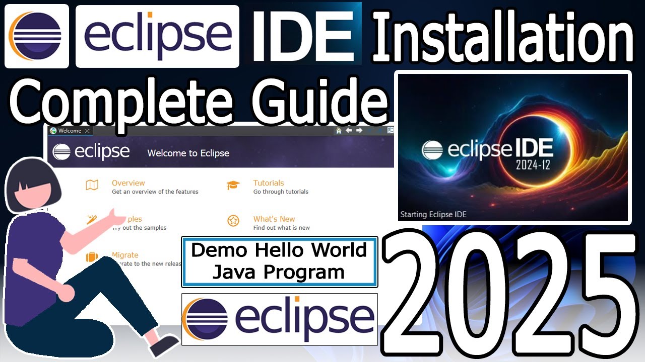 Cara menginstal Eclipse IDE di Windows 10/11 dengan Java JDK 23 [ Pembaruan 2025 ] Eclipse IDE 12...