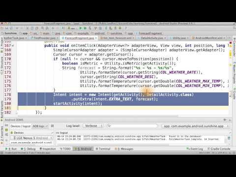 Learn Fixing our Call to DetailActivity Developing Android Apps - Mind Luster