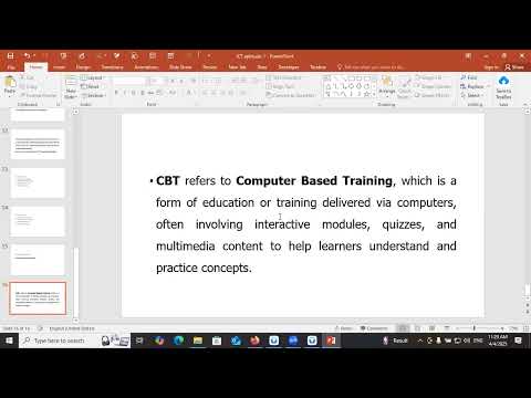 CBT stands for Computer based training/ICT aptitude