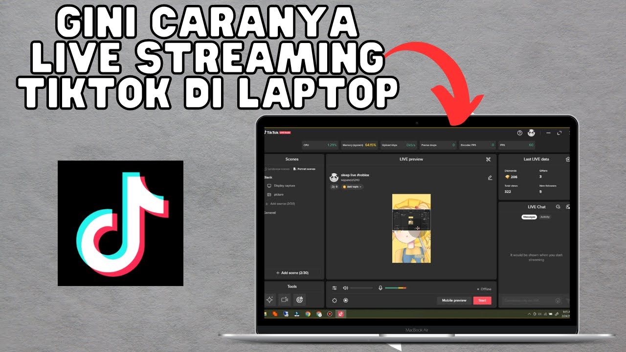 HOW TO LIVE TIKTOK STREAMING ON A LAPTOP OR COMPUTER USING TIKTOK STUDIO KO TUTORIAL