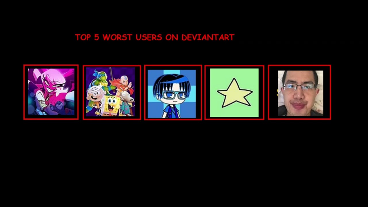 my top 5 da users on deviantart