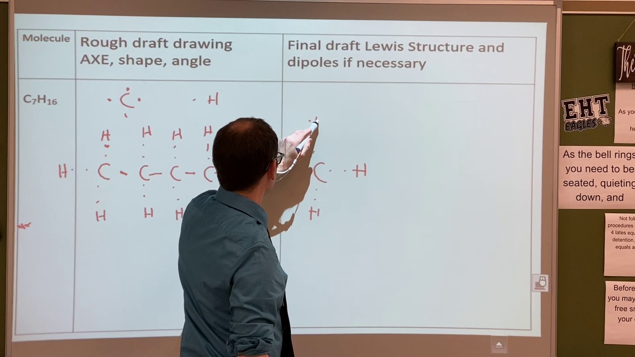 Bonding Video 5 C7H16 Lewis Structure
