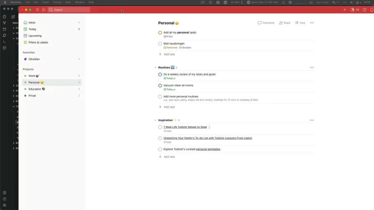Obsidian: Todoist Sync (English) 40-04