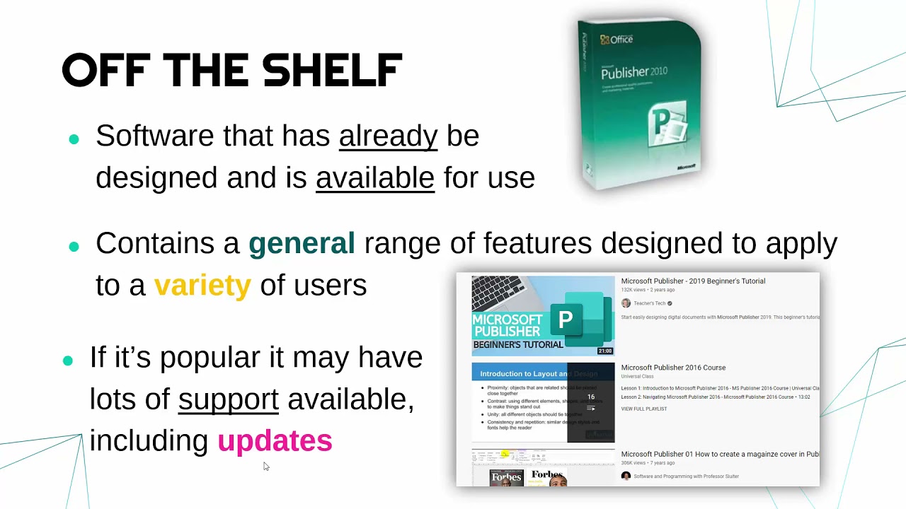 Off the Shelf versus Bespoke Software