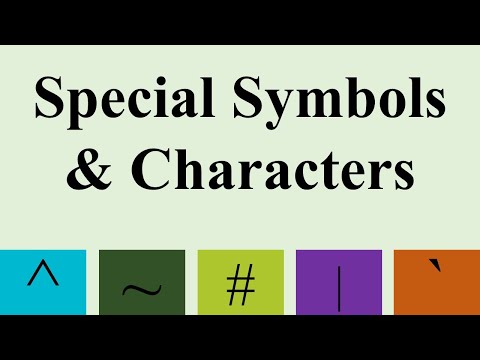 Special Characters and their Name