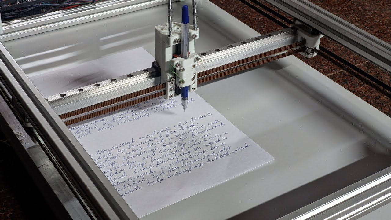 Homework machine prototype in action!