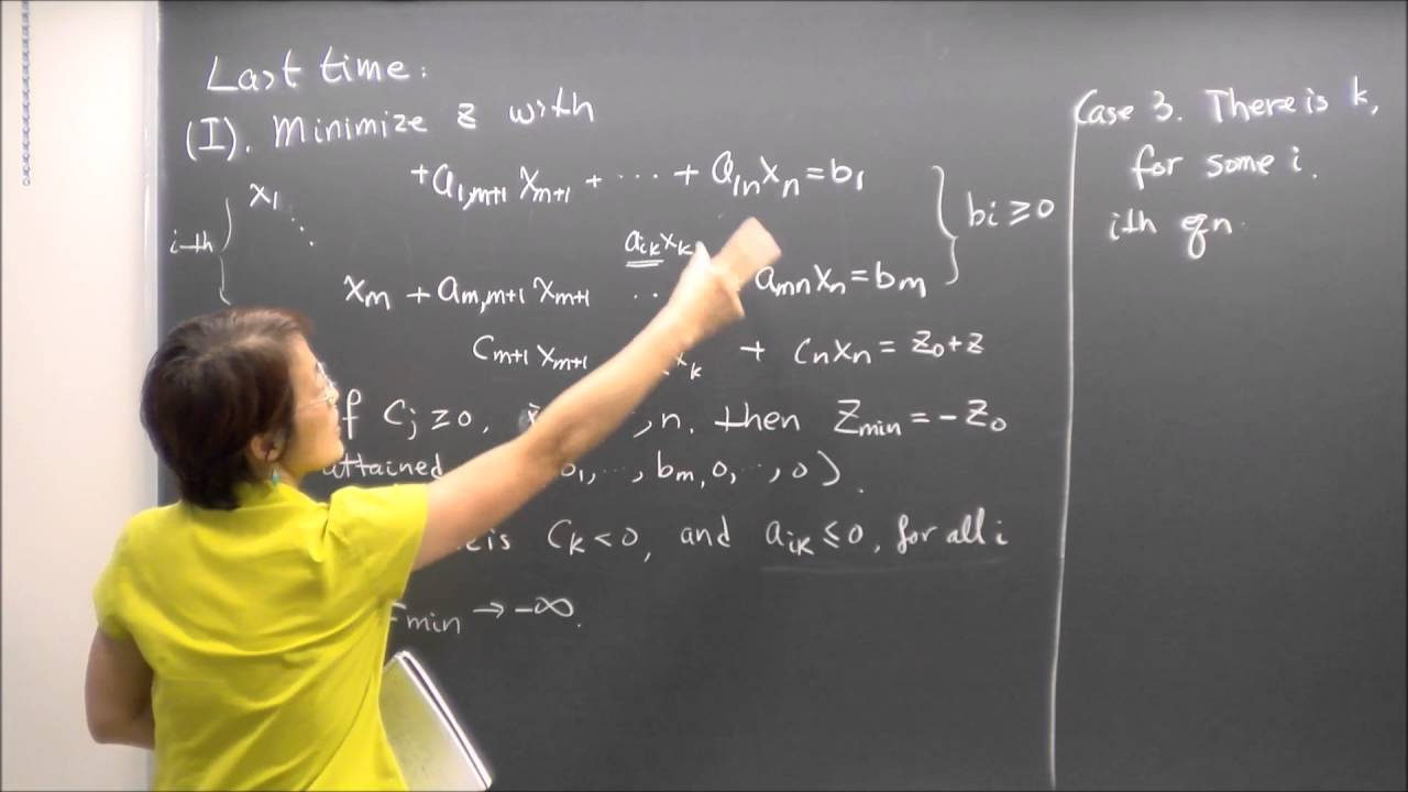 Linear Programming, Lecture 7. Simplex method: theory, algorithm, tableau