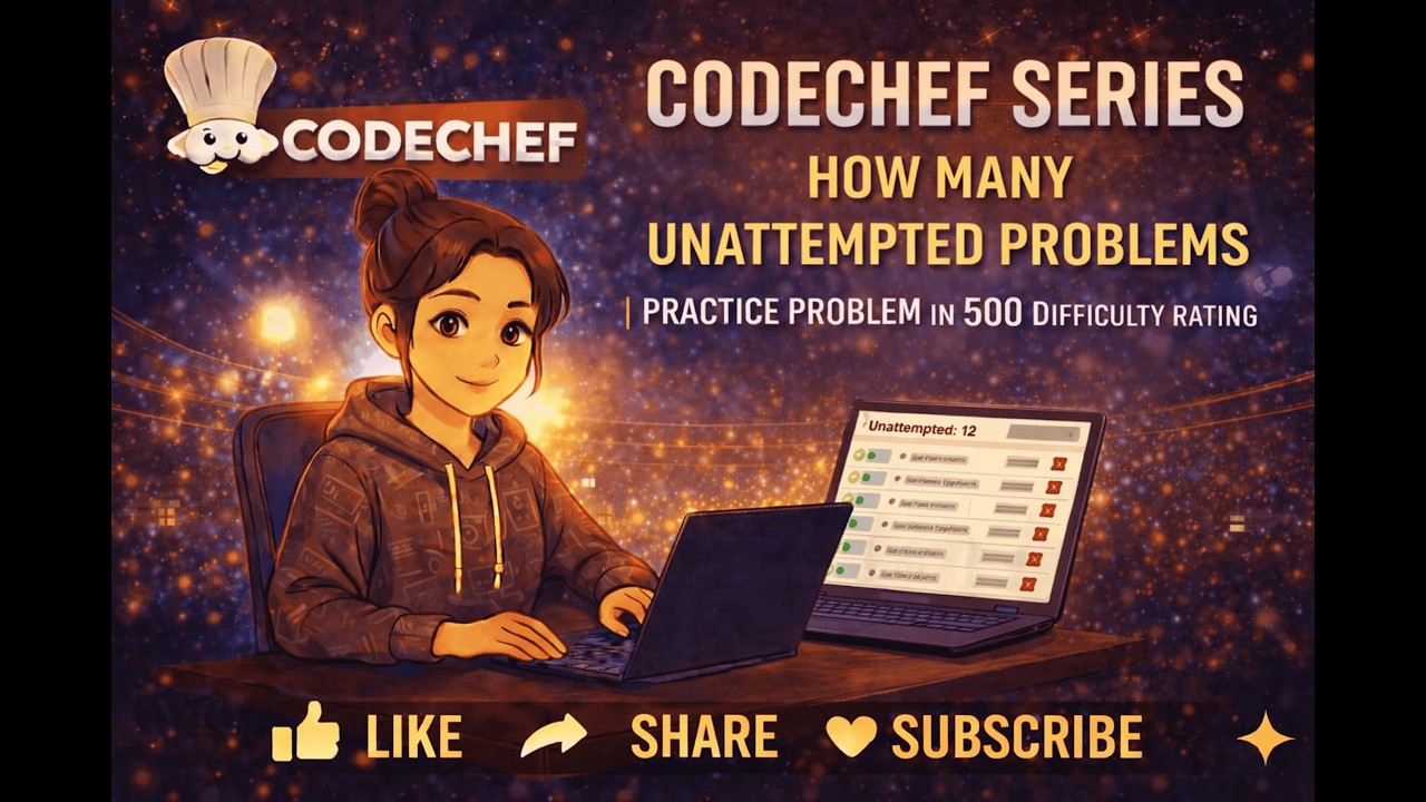 How Many Unattempted Problems | CodeChef Problem Solution | 500 Rating | Competitive Programming
