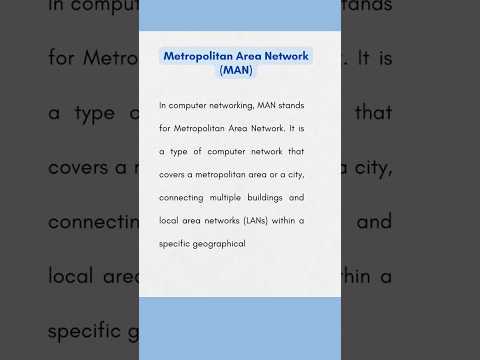 What is MAN (Metropolitan Area Network) | Computer Fundamentals |