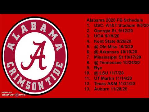 Alabama Crimson Tide Football 2020 Schedule Prediction