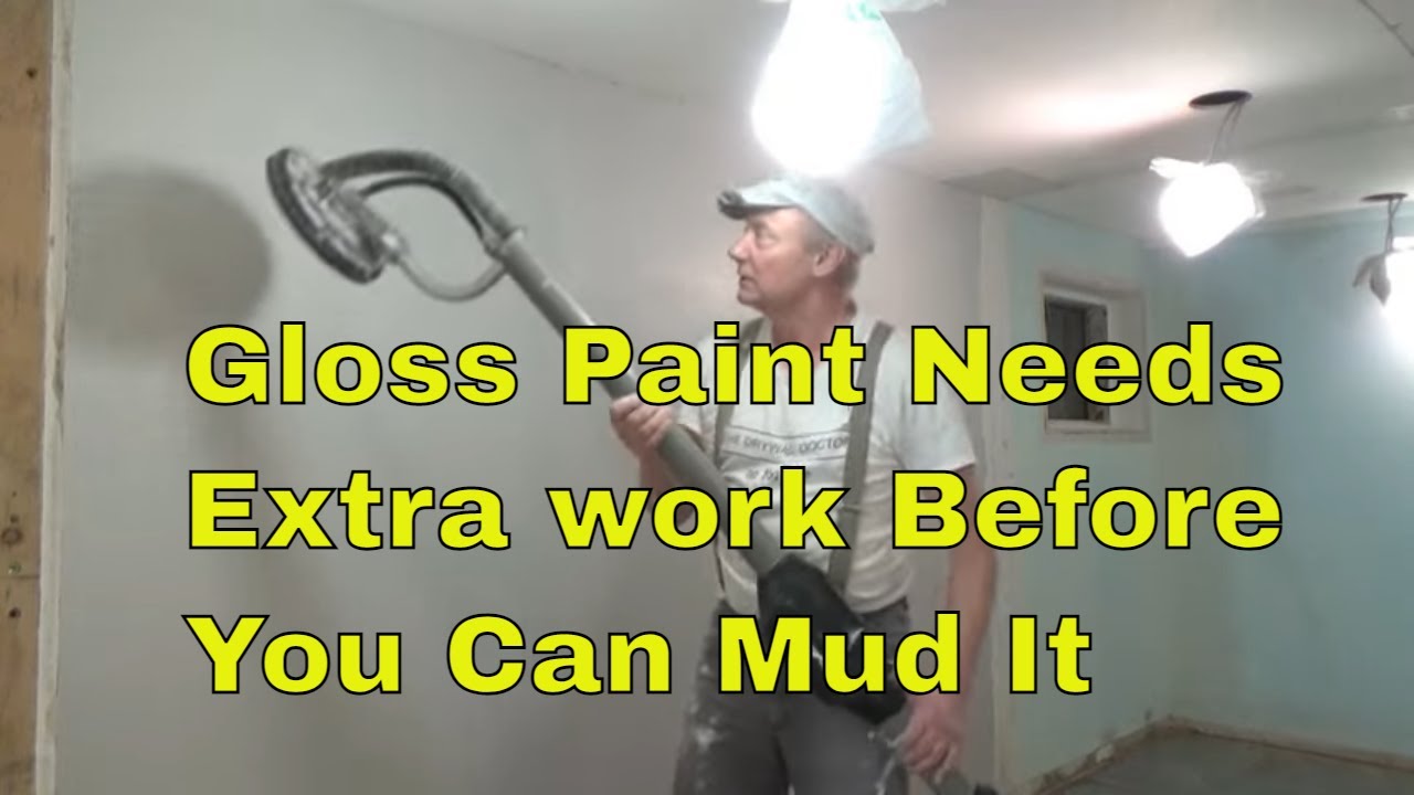 Sanding Gloss Paint For Drywall Repair and Cracked Mesh Tape