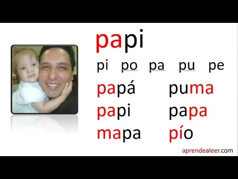 Silabas pa pe pi po pu - palabras con p y m para niños