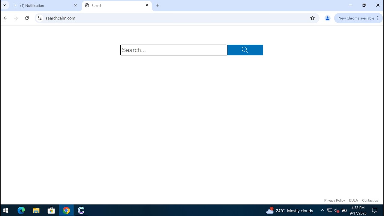 Searchcalm.com redirect virus removal tutorial.