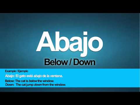 How to pronounce Below/ Down in Spanish.  Cómo pronunciar abajo.