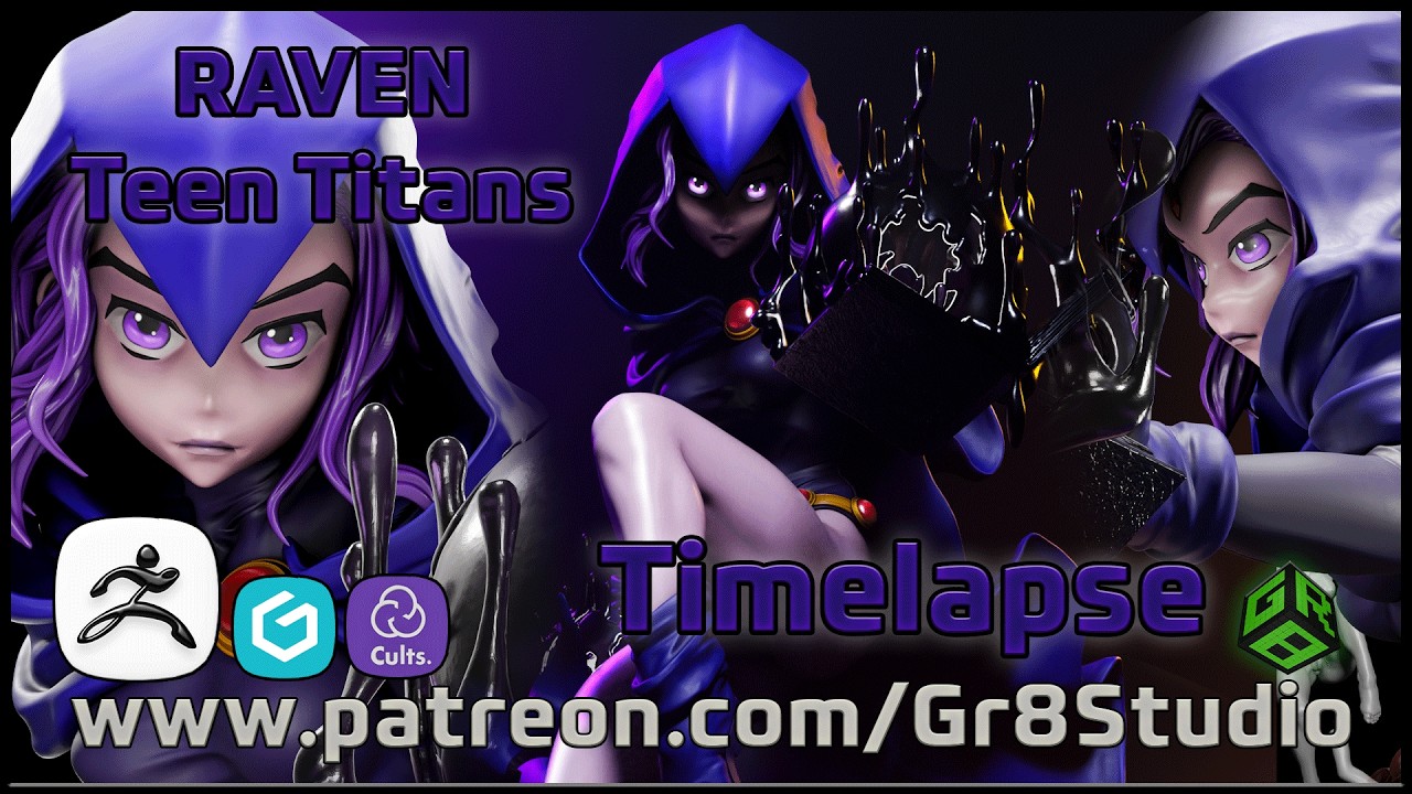 Raven - Teen titans DC Zbrush Sculpt - Timelapse