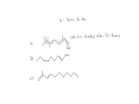 Give the IUPAC name (including any E, Z designation) for each unsaturated aldehyde.