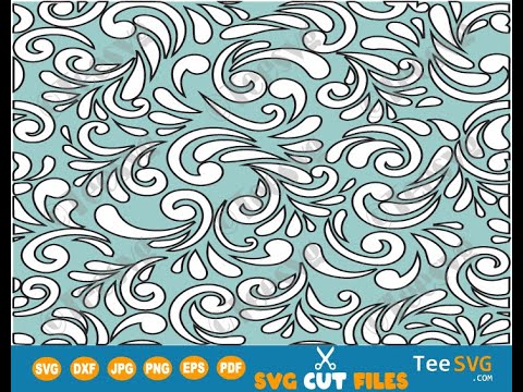 Seamless Floral Pattern SVG Black and White Turquoise Western Floral Pattern SVG Background | Teesvg