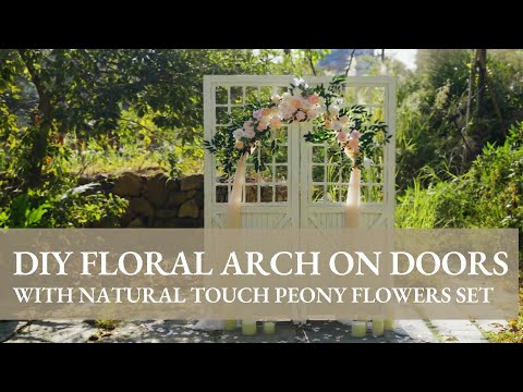 Ling's Tutorial: How to make floral arch on decorative doors with natural touch peony flowers set