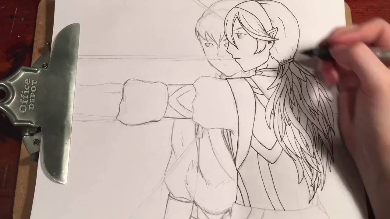 Drawing Takumi and Female Corrin (Kamui)