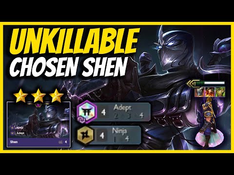 TFT SET 4: 3 STAR CHOSEN SHEN MEGA ADEPT NINJA TANK! | TEAMFIGHT TACTICS GUIDE | LOL PBE