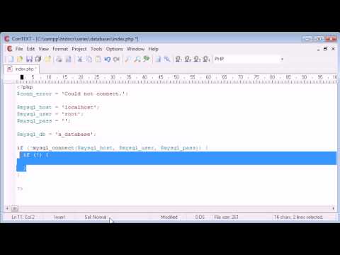 Learn Beginner PHP Tutorial 114 Connecting to a Server and Database Part 2 - Mind Luster