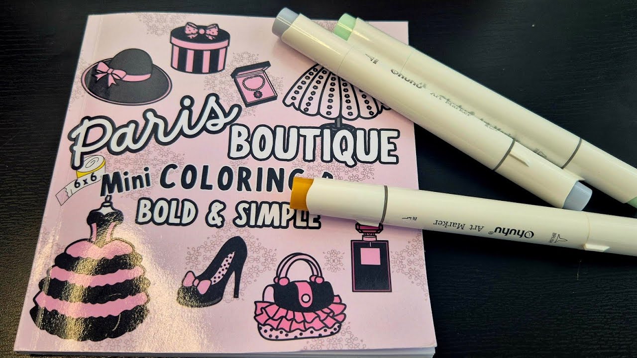 ASMR Coloring  Paris Boutique Coloring Book | Fashion Coloring Bold and Easy