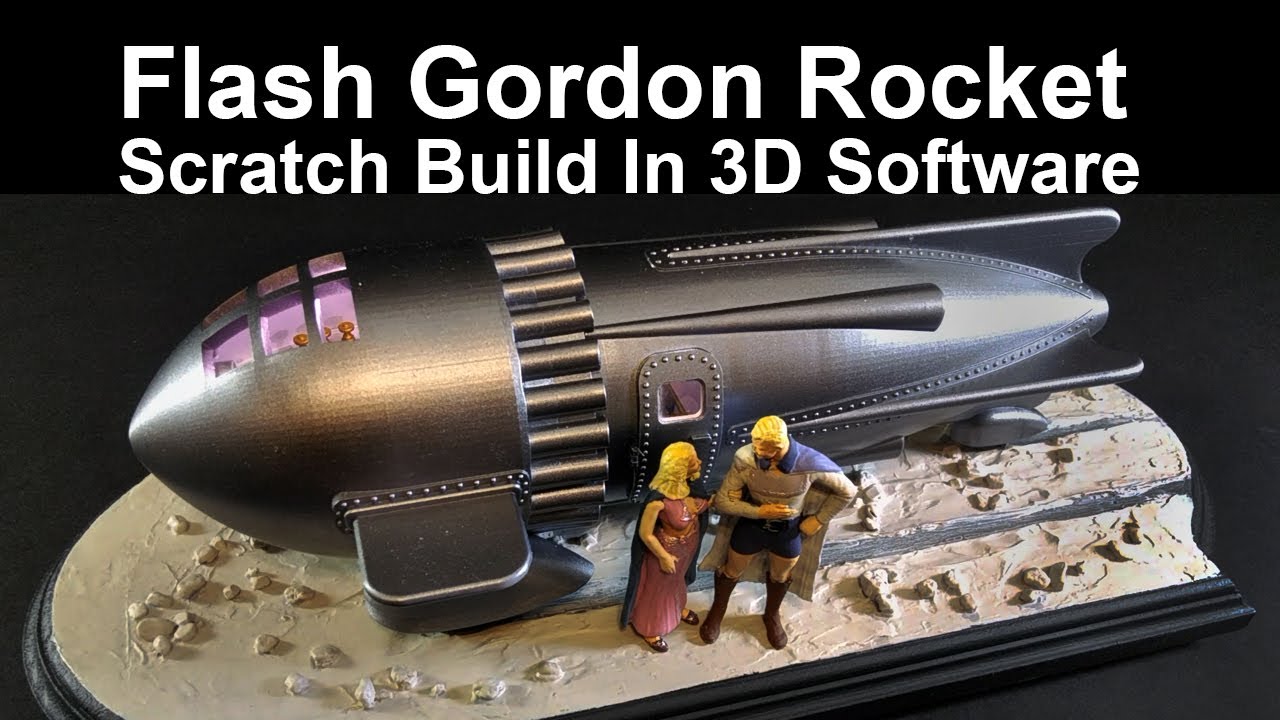 Flash Gordon Rocket Scratched Built in 3D Software