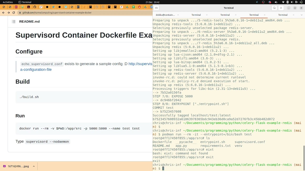 Python cellery flask docker containerize redis background tasks example