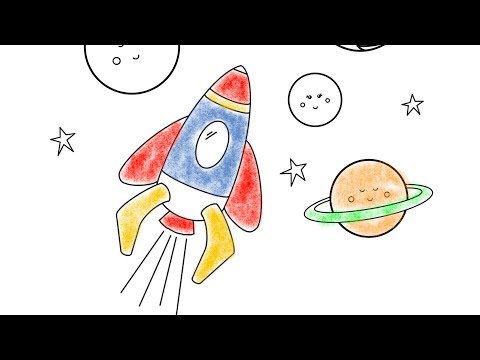 Colour with me | Space | Kids colouring | Art for Kids | Free colouring pages!