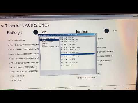 Bmw e46 using INPA interface to read engine fault codes