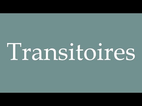 How to Pronounce ''Transitoires'' (Transitory) Correctly in French