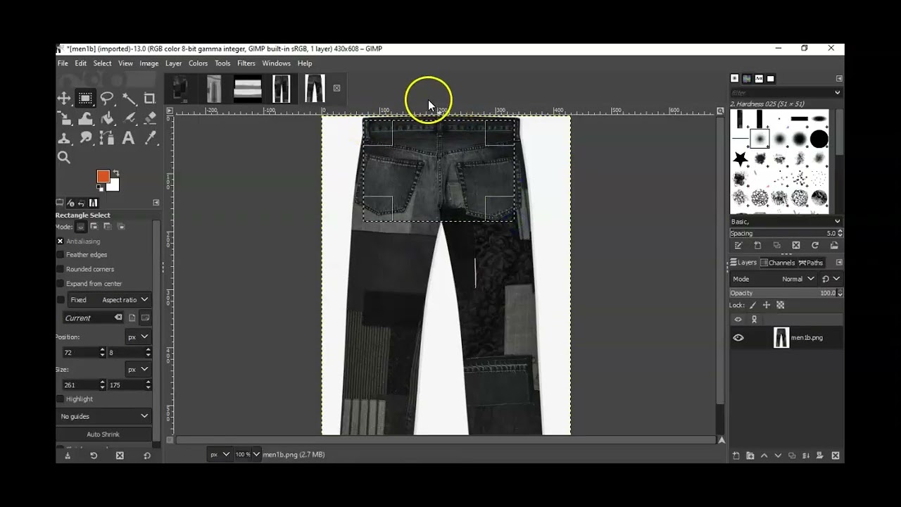 MAKING STEM JEANS ON IMVU USING GIMP