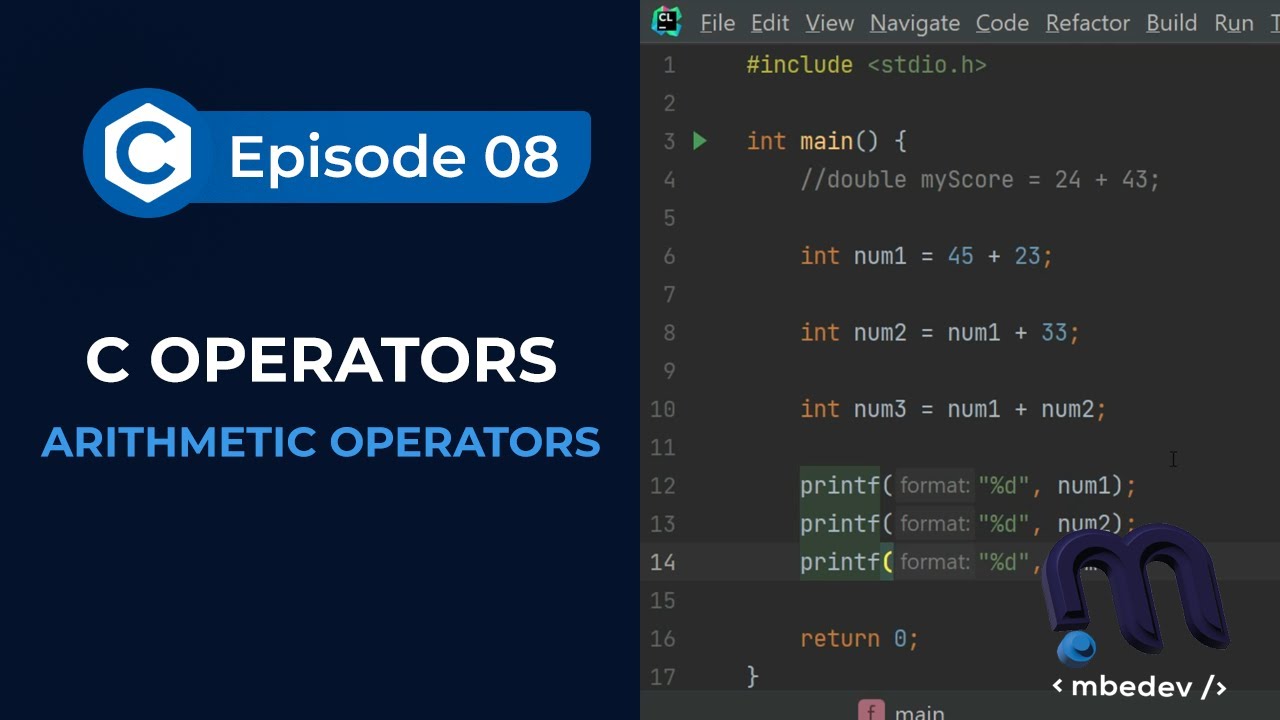 #8: Arithmetic Operators in C | C Programming for Beginners